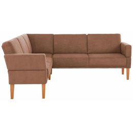 OTTO home Eckbank &raquo;Fehmarn&laquo; wahlweise langer Schenkel links oder rechts braun Microfaser in Antik Leder Optik aus 100% Polyester B/H/T: 255cm x 98cm x