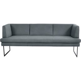 K+w Komfort & Wohnen K+W Komfort & Wohnen Polsterbank &raquo;Cube&laquo; Hammerkissenoptik, 2 Breiten, Metallkufe schwarz blau B/H/T: 209cm x 82cm x 67cm, Leder CLOUD