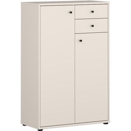 FORTE Kommode &raquo;Tempra, Kommode, 2 T&uuml;ren, 2 Schubk&auml;sten, viel Stauraum&laquo; B/H/T 73,7/111,1/34,8 cm beige B/H/T: 73,7cm x 111,1cm x 34,8cm, 2 Stk., 2 Stk.