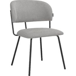OTTO home Esszimmerstuhl &raquo;Taous&laquo; () 2 Stk.Sitz und R&uuml;cken mit Polsterung, mit Gestell aus Metall, Sitzh&ouml;he 48 cm grau Stoff B/H/T: 58cm x 80cm x 59cm,