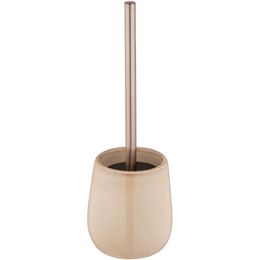 Wenko WC-Garnitur &raquo;Sirmione&laquo; aus Edelstahl Keramik Kunststoff Keramik, individuelle Glasur, Toilettenb&uuml;rste mit Kunststoffabdeckung beige Edelstahl, 