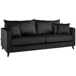 Home Affaire 3-Sitzer &raquo;Renesse&laquo; lose Kissen, Keder an Sitzkissen schwarz Samtvelours 100% Polyester;Luxus-Microfaser ALTARA NUBUCK (100% Polyester) B/
