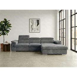 WERK2 Ecksofa &raquo;Cosmo modern und bequem, Breite 282cm, L-Form&laquo; Eckcouch mit Schlaffunktion, Bettkasten & verstellbaren Kopfteilen 90% Polyester, 10% 
