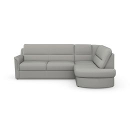 Sit & More sit&more Ecksofa &raquo;Panini L-Form&laquo; wahlweise mit Schlaffunktion und Bettkasten silber B/H/T: 243cm x 87cm x 175cm, Luxus-Microfaser Paris, Ottomane 