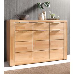 OTTO home Sideboard &raquo;Zara&laquo; Breite 140 cm beige Holz teilmassiv B/H/T: 140cm x 95cm x 40cm, Holzwerkstoff Kernbuchefarben (Korpus)/ Massivholz 