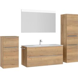 Nobilia Badm&ouml;bel-Set &raquo;Levere&laquo; vormontiert, mit Soft-Close, 4 Stk. tlg. braun B/H/T: 230cmcm x 169cmcm x 48,7cmcm, Griffe chrom