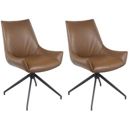 Home Affaire Esszimmerstuhl &raquo;Firenze&laquo; (Set) 2 Stk.2er Set braun Leder B/H/T: 58cm x 91cm x 63cm, 2 Stk., Echtleder uni