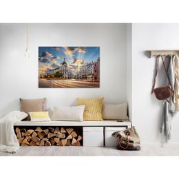 A.S. Cr&eacute;ation Leinwandbild &raquo;Gran Via&laquo; Gem&auml;lde Kunst 1 Stk. tlg. Madrid Keilrahmen Gro&szlig;stadt Spanien Leinwand-Bild Wohnzimmer modern bunt Massivholz, Stahl B/H/T: 