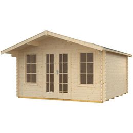 Skan Holz Gartenhaus &raquo;Trondheim 1&laquo; beige Holzwerkstoff Fu&szlig;boden im Gartenhaus