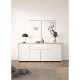Home Affaire Sideboard &raquo;Next Anrichte, Kommode, Stauraum,&laquo; 4 T&uuml;ren, 1 Schublade, Breite 197 cm braun Holzwerkstoff B/H/T: 197,1cm x 83,8cm x 48,1cm, 1