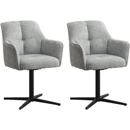 ByLiving Esszimmerstuhl &raquo;MEXICO&laquo; (Set) 2 Stk.360&deg; drehbar, Taschenfederkern, Doppelte Aufpolsterung im R&uuml;cken Metall, Stoff B/H/T: 65cm x 87cm x 67cm,