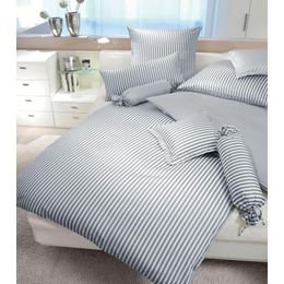 Janine Wendebettw&auml;sche &raquo;modernclassic 3912, 100% Baumwolle&laquo; 3 Stk. mit Rei&szlig;verschluss, Streifen Design grau Mako-Satin, Obermaterial: 100% Baumwolle B/L: 