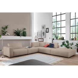 Musterring Ecksofa &raquo;LUCIA L-Form&laquo; in vielen Qualit&auml;ten und 4 verschieden N&auml;hten beige Flachgewebe FLORIS (100% Polyester);Flachgewebe VALMONT (60% Baumwolle/ 40%