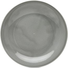 Van Well Dessertteller &raquo;Teller Set, Jive, Teller 21 cm, 6 St&uuml;ck&laquo; dezentes Spiraldekor, sp&uuml;lmaschinen-und mikrowellengeeignet grau Porzellan 21cm
