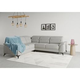 Sit & More sit&more Ecksofa &raquo;Sinatra L-Form&laquo; optinal mit Kopfteilverstellung und Armteilfunktion, Metallf&uuml;&szlig;e silber 90% Polyester, 10% Polyamid B/H/T: 251cm x 
