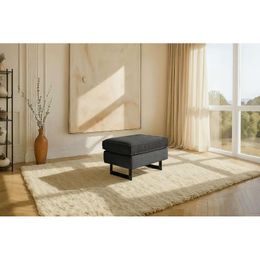 OTTO home Polsterhocker &raquo;Pinto&laquo; mit Keder, Metallf&uuml;&szlig;en und auch in Cord Bezug erh&auml;ltlich grau 100% Polyester B/H/T: 76cm x 48cm x 56cm, Chenille-