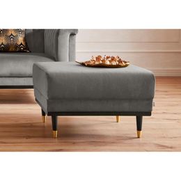 Home Affaire Hocker &raquo;Chamby&laquo; mit Holzrahmen unten grau Luxus-Microfaser Lederoptik (100% Polyester);Samtoptik (100% Polyester) B/H/T: 70cm x 46cm x 