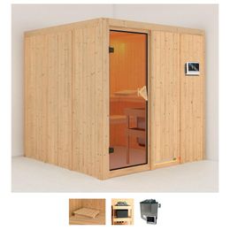 Karibu Sauna &raquo;Rodin&laquo; Set, Ofen 9 KW externe Strg easy beige Saunaofen, externe Steuerung, 9 kW