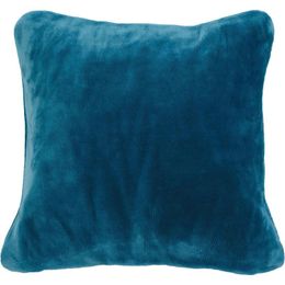 G&ouml;zze Dekokissen &raquo;Premium Cashmere-Feeling Kissen&laquo; 50x50cm,passend zur Premium Cashmere-Feeling Decke,Kissenh&uuml;lle&F&uuml;llung blau Polyester B/L: 50cm x 50cm, 1