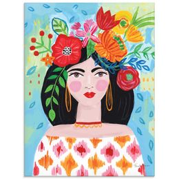 Artland Glasbild &raquo;Boho Girl I&laquo; Bilder von Frauen 1 Stk. tlg. in verschiedenen Gr&ouml;&szlig;en bunt Glas B/H/T: 60cm x 80cm, Glasbild Bilder von Frauen Hochformat, 1 