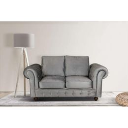 Home Affaire 2-Sitzer &raquo;MENDITTE&laquo; Knopfheftung im Armlehnbereich und an der Vorderkante, hohe Qualit&auml;t grau 100% Polyester B/H/T: 170cm x 90cm x 93cm, 