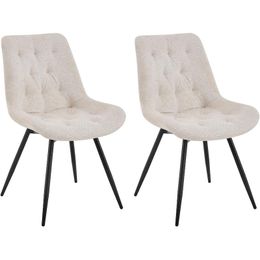 ByLiving Esszimmerstuhl &raquo;Aragon&laquo; (Set) 2 Stk.360 Grad drehbarer Stuhl, hochwertiger Webstoffbezug mit Steppung beige Metall, Polyester B/H/T: 47,5cm x