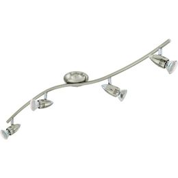 Eglo Deckenleuchte &raquo;Magnum-LED Deckenlampe, Deckenstrahler, Wohnzimmerlampe, Metall, GU10&laquo; GU10 1 Stk. Warmwei&szlig; Spot - L64,5 x B10,5 cm - nickel-matt,