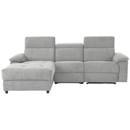 Home Affaire Ecksofa &raquo;Binado, L-Form,&laquo; mit manueller oder elektrischer Relaxfunktion mit USB-Anschluss grau Webstoff (95% Polyester/5% Nylon) B/H/T: 