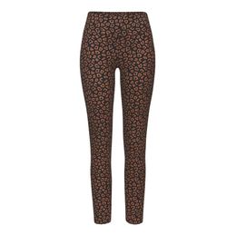 Lascana Leggings in schwarz-Leo | Gr.: 36-38