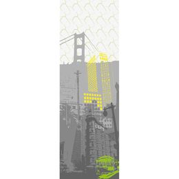 ARCHITECTS PAPER Fototapete &raquo;San Francisco&laquo; Grafik Tapete San Francisco City Schwarz Wei&szlig; Gelb Panel 1,00m x 2,80m bunt Vlies B/L: 1m x 2,8m
