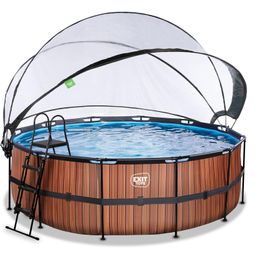 EXIT Framepool &raquo;inkl. multifunktionaler Poolabdeckung&laquo; &Oslash;xH: 427x122 cm, mit Sandfilteranlage und Sicherheitsleiter braun &Oslash;/B/H/L: 427cm x Breite x 