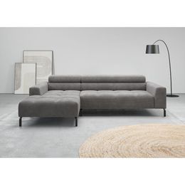 Home Affaire Ecksofa &raquo;Claya, 258 cm breit, L-Form, Kopfteilverstellung&laquo; Moderne Steppung, weicher Polsteraufbau & saugroboterfreundliche H&ouml;he 88% 