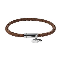 Tom Tailor Damen Tom Tailor Lederarmband braun 19cm, Edelstahl Leder