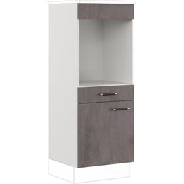 IMPULS K&Uuml;CHEN Backofenumbauschrank &raquo;"Prag", Breite/H&ouml;he: 60/147,5 cm, mit Soft-Close&laquo; vormontiert, mit Schubkasten, mit verstellbarem Fachboden grau 