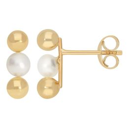 Firetti Damen Paar Ohrstecker &raquo;Schmuck Geschenk Gold 375 Ohrschmuck Ohrringe&laquo; mit S&uuml;&szlig;wasserzuchtperle gold 4mm, Gelbgold 375 Perlen
