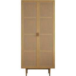 OTTO home Highboard &raquo;Lorelia&laquo; FSC -zertifiziertes Massivholz, Holzwerkstoff, Melamin B/H/T: 80cm x 180cm x 40cm, Esche Eukalyptus, 2 Stk.