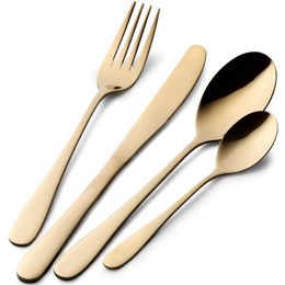 Pinti Inox PINTINOX Besteck-Set &raquo;Princess&laquo; PVD Beschichtung, sp&uuml;lmaschinengeeignet gold Edelstahl 18/10 24 Stk.