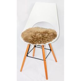 Heitmann Felle Stuhlkissen &raquo;Lamm, Sitzauflage rund&laquo; &Oslash; 45 cm, echtes Lammfell, waschbar, auch als 2er oder 4er Set braun Lammfell B/L: 45cm x 45cm, 4 Stk.