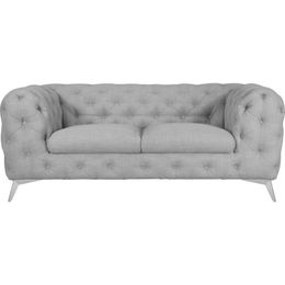 Home Affaire Chesterfield-Sofa &raquo;Glynis&laquo; aufw&auml;ndige Knopfheftung, moderne Chesterfield Optik, Fu&szlig;farbe w&auml;hlbar grau Struktur (100% Polyester);Samtoptik