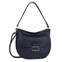 Gabor Damen Hobo &raquo;Melora&laquo; leicht genarbtes Lederimitat mit feinem Logo und goldenem Metallring blau B/H/T: 31cm x 27,5cm x 9cm