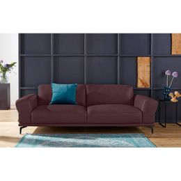 W.Schillig 2,5-Sitzer &raquo;montanaa&laquo; mit Metallf&uuml;&szlig;en in Schwarz pulverbeschichtet, Breite 232 cm braun B/H/T: 232cm x 78cm x 94cm, Longlife Xtra-Leder Z69