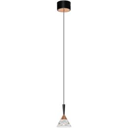 NOVA LUCE Pendelleuchte &raquo;PALUZ&laquo; LED-Modul 1 Stk. Warmwei&szlig; schwarz 1, &Oslash; 10,5cm H: 180cm, 1 Stk.