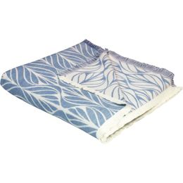 Adam Wohndecke &raquo;Wave&laquo; GOTS zertifiziert - aus Bio-Baumwolle, Kuscheldecke blau Baumwolle B/L: 150cm x 210cm