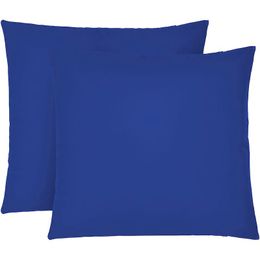 Biberna Kissenbezug &raquo;Michi Feinjersey mit Rei&szlig;verschluss&laquo; verschiedene Gr&ouml;&szlig;en, Feinjersey Kissenh&uuml;lle aus 100% Baumwolle blau Feinjersey, Obermaterial: 100% 