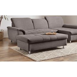 DOMO collection Stauraumhocker &raquo;FRANZI, elegant, komfortabel&laquo; mit gro&szlig;em Stauraumfach grau B/H/T: 131cm x 42cm x 61cm, Struktur fein,mit Staufach