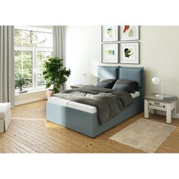 Maintal Polsterbett &raquo;Lyara&laquo; wahlweise ohne Matratze oder mit 3 Matratzenarten zur Auswahl blau Struktur fein (100% Polyester) Liegefl&auml;che L&auml;nge B: 200cm x 