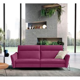 Egoitaliano 2-Sitzer &raquo;Gaia, modern, elegant und super komfortabel mit hoher R&uuml;ckenlehne&laquo; erstklassiger Sitzkomfort, Inkl. 2 Relaxfunktionen, mit Designfu&szlig; pink B/