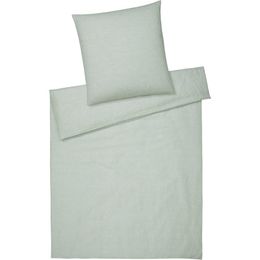 Elegante Bettw&auml;sche &raquo;Breeze&laquo; 2 Stk. angenehmes Hautgef&uuml;hl gr&uuml;n Halbleinen, Obermaterial: 50% Baumwolle, 50% Leinen B/L: 155cm x 220cm, 1 Stk., 1 Stk., 