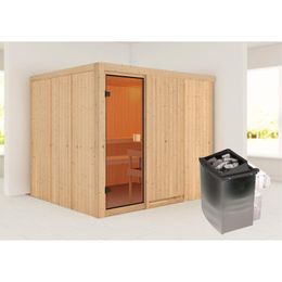 Karibu Sauna &raquo;Nybro&laquo; Ofen 9 kW integr. Strg beige (ohne Ofen)
