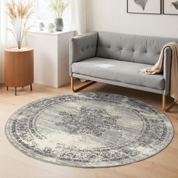 Hanse Home Teppich &raquo;Lydia&laquo; rund 9 mm H&ouml;he Wohnzimmer, Schlafzimmer, Flur, Kurzflor, orientalisch, Vintage, weich beige Polypropylen &Oslash; 120cm 1 Stk., 